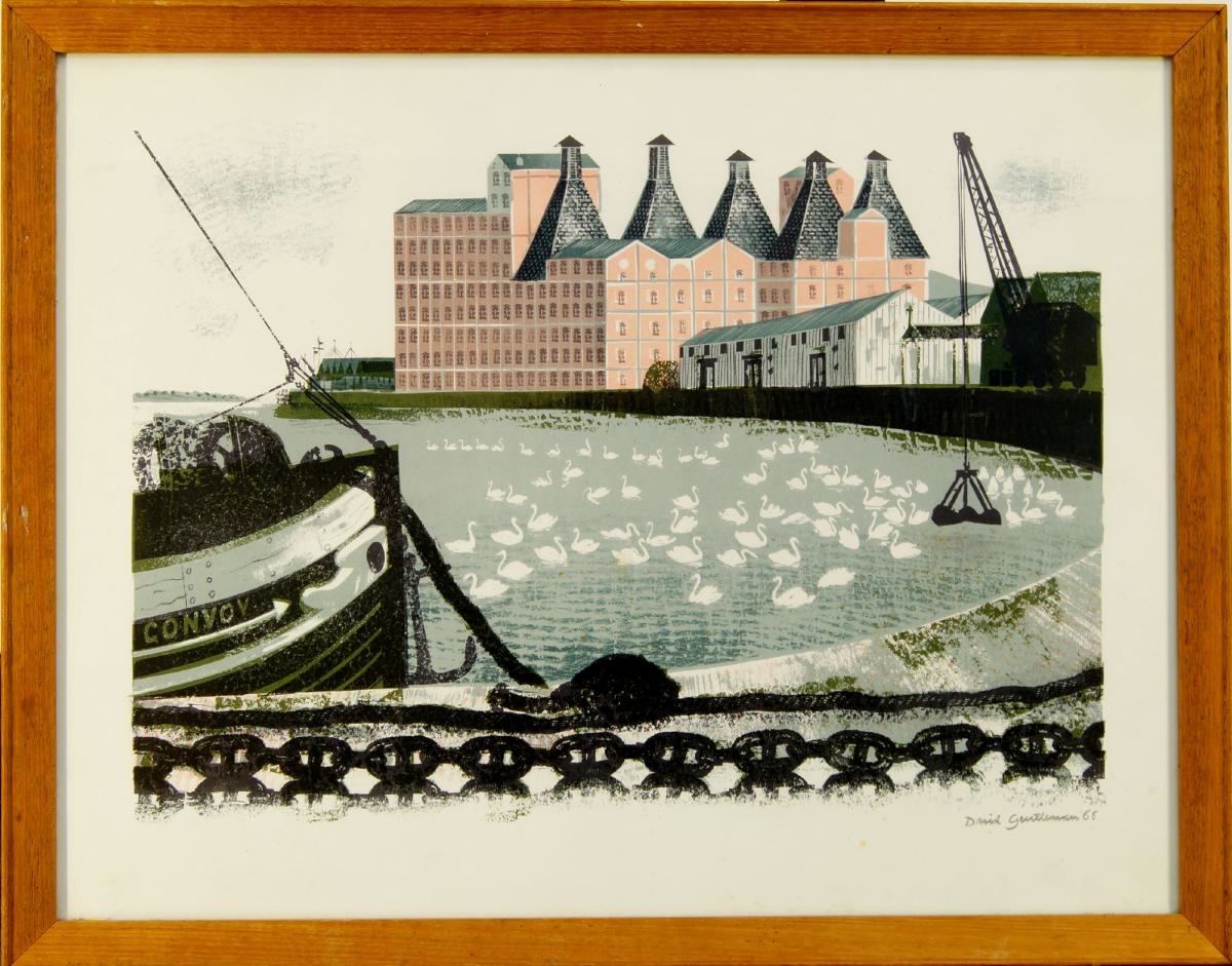 David Gentleman | Quayside at Misley (66) | MutualArt