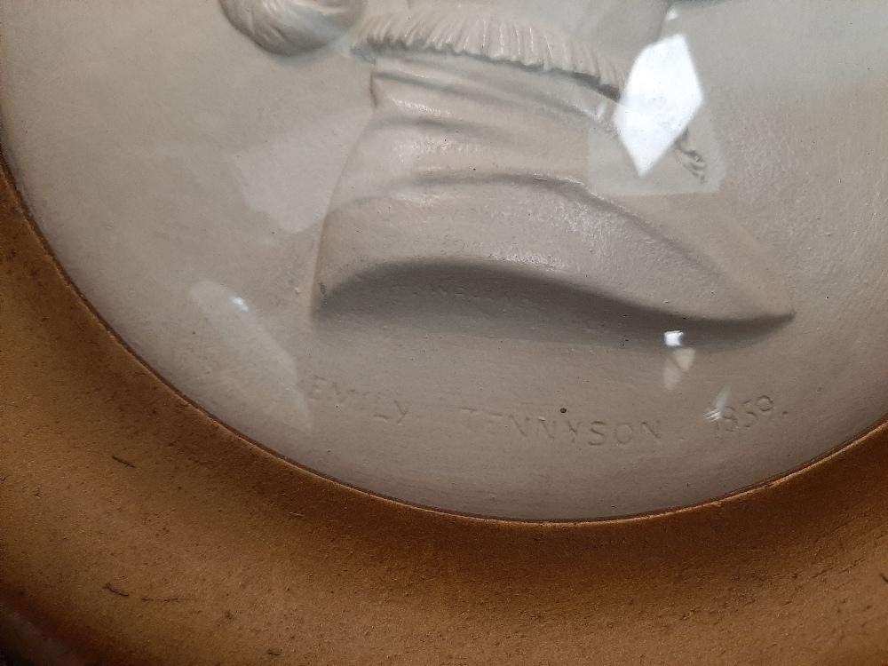 Thomas Woolner | A Victorian painted plaster portrait roundel of Emily ...