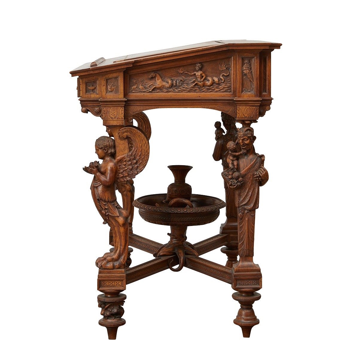 John Pollard Seddon | Rare Ornate Carved Victorian Writing Desk | MutualArt