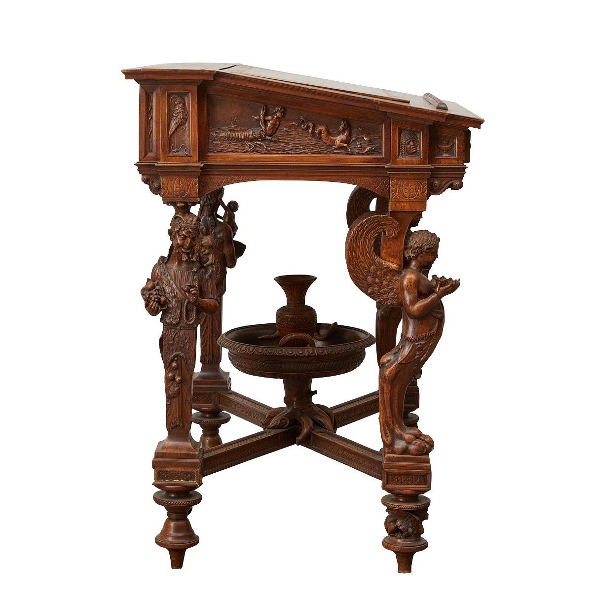 John Pollard Seddon | Rare Ornate Carved Victorian Writing Desk | MutualArt
