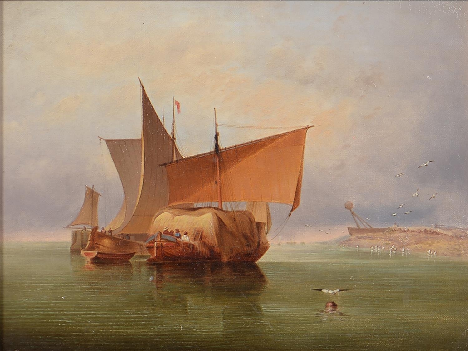 British School, 19th Century | Hay Barge and other Vessels on a Calm ...