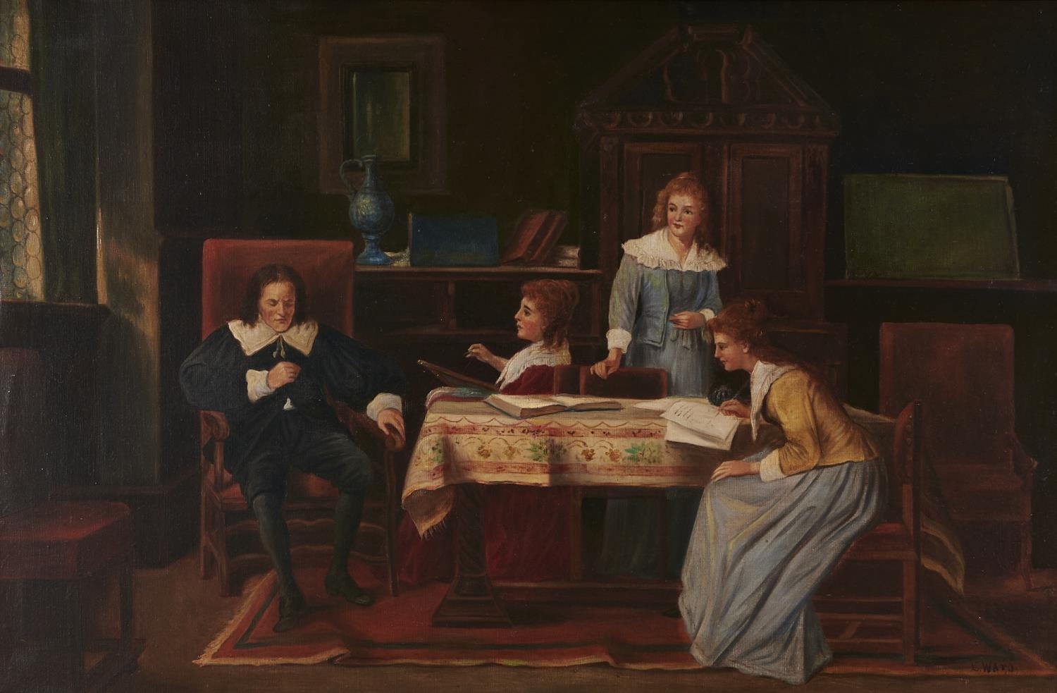 Mihaly Munkacsy | he Blind Milton dictating Paradise Lost to His ...