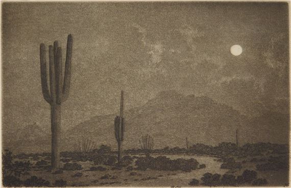 George Elbert Burr | Moonlight, Phoenix (Circa 1925) | MutualArt