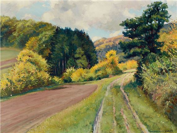 Ferdinand Barth | path through hilly landscape (1941) | MutualArt