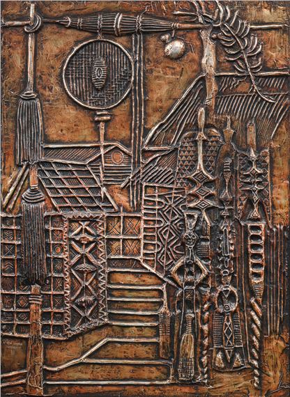 Bruce Onobrakpeya | Atete Gwre Ighoro-o (Village Gate) (1983) | MutualArt