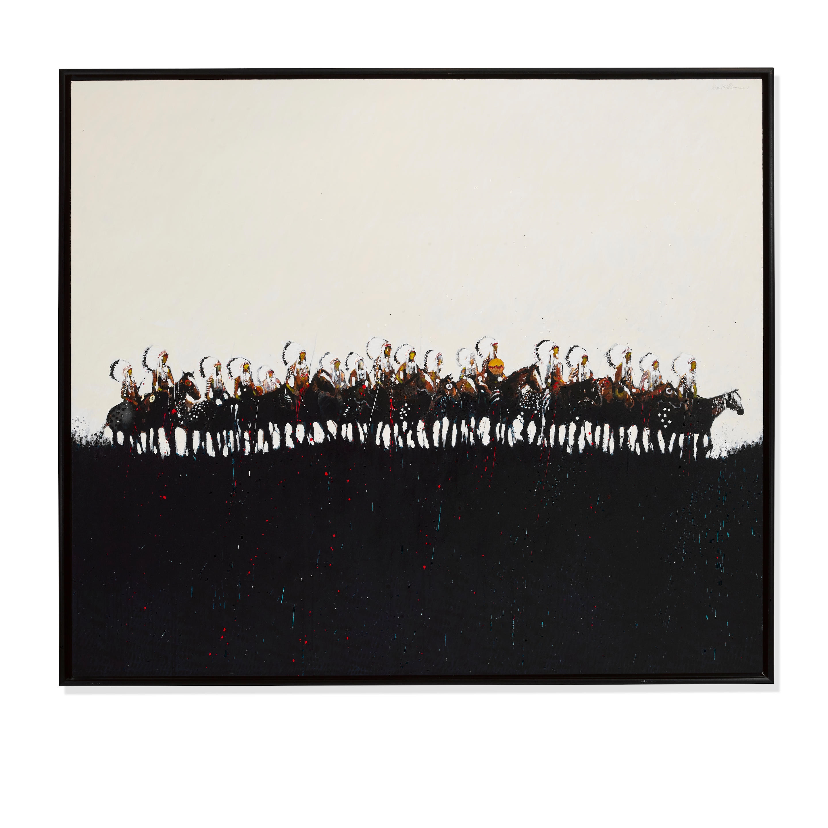 Kevin Red Star | A Kevin Red Star painting, Parading Crow Indian Chiefs ...