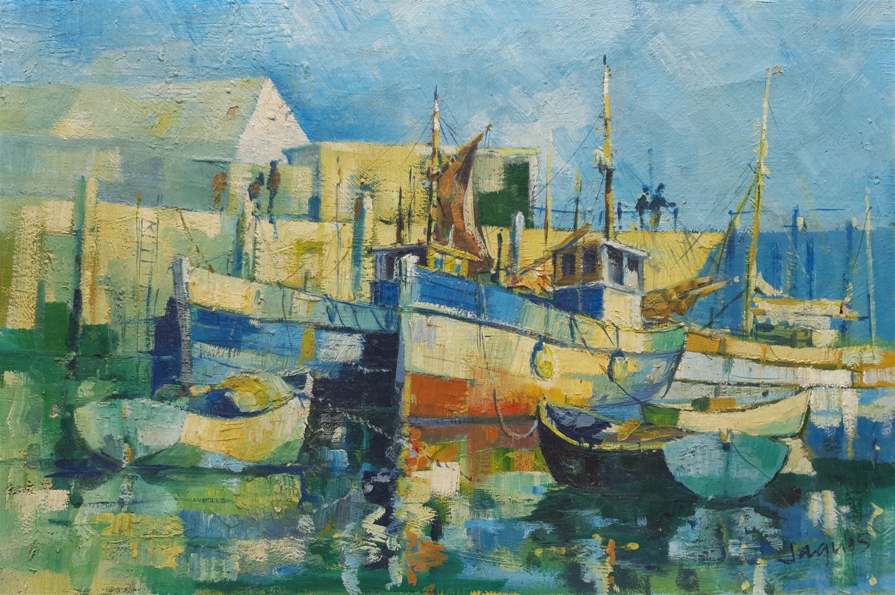 Jacques | Boats in Harbour | MutualArt