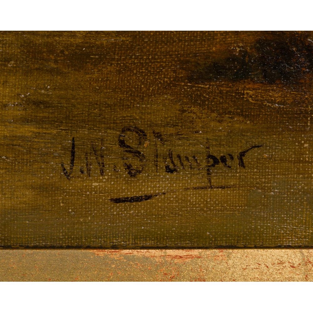 James William Stamper | Still life including produce and bottle of ...