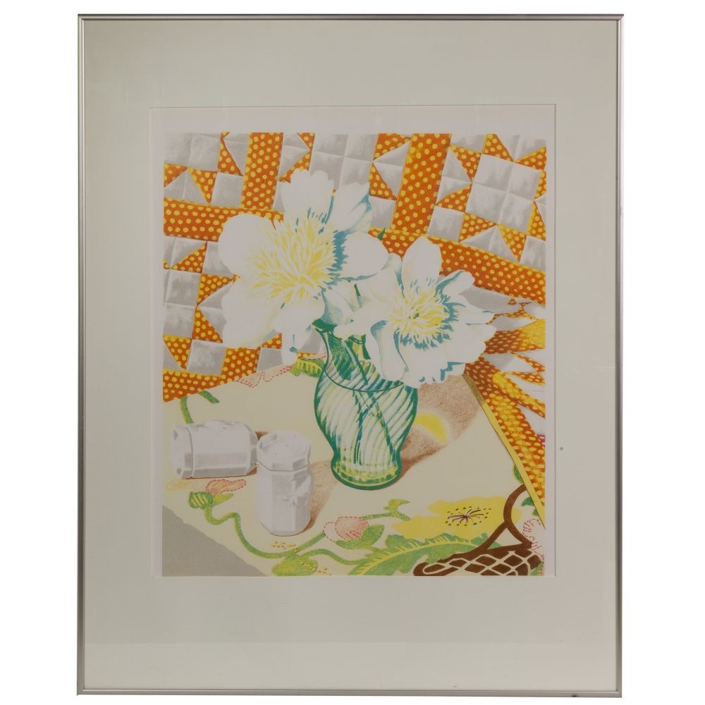 Sondra Freckelton | Still life pochoirs, vase and salt and pepper ...