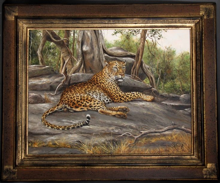 Contemporary School | Reclining Leopard | MutualArt