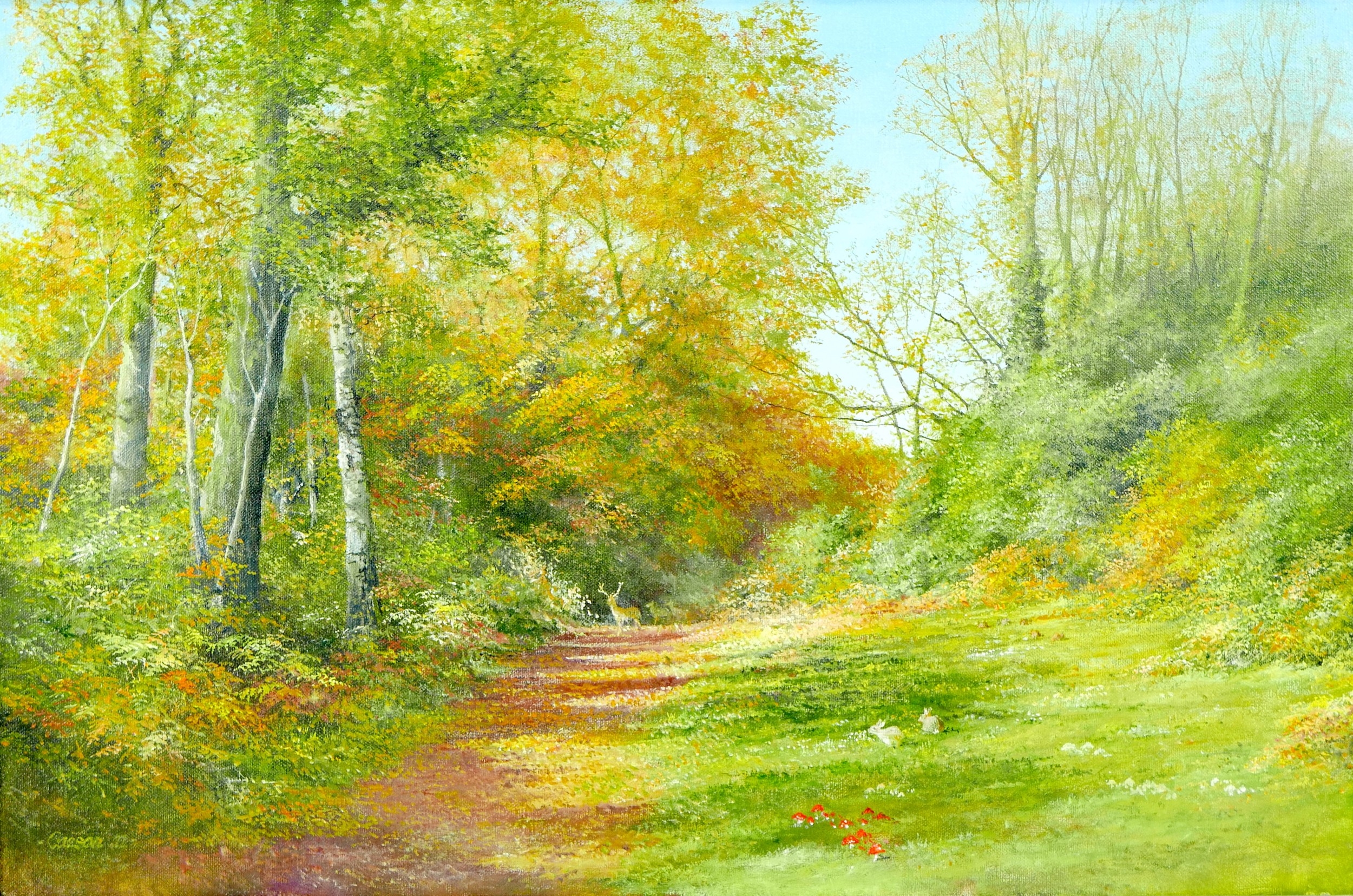 John Caesar Smith | Woodland scene with stage | MutualArt
