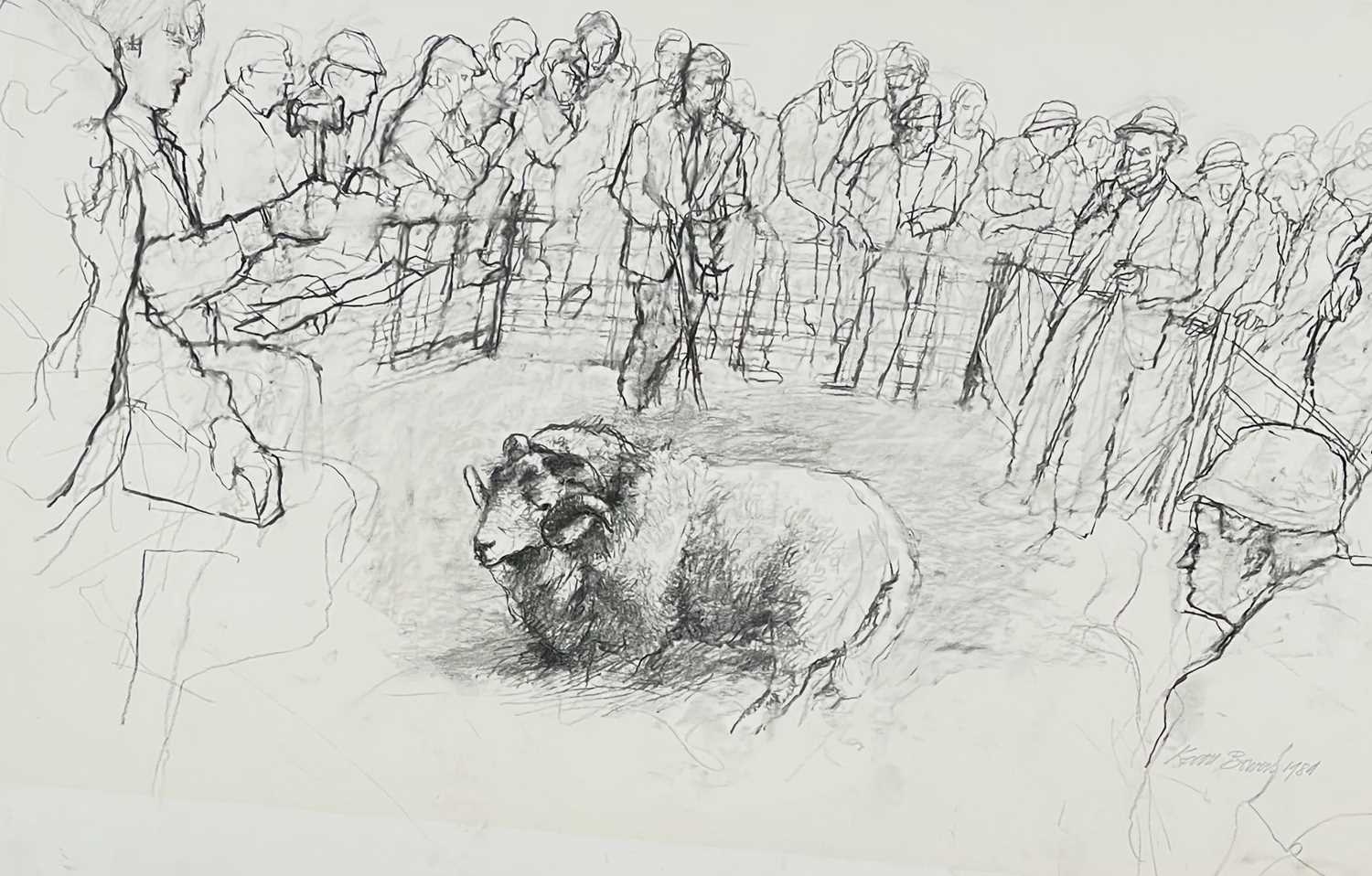 Keith Bowen | The Ram Sale at Hafod-y-Llan (1989) | MutualArt