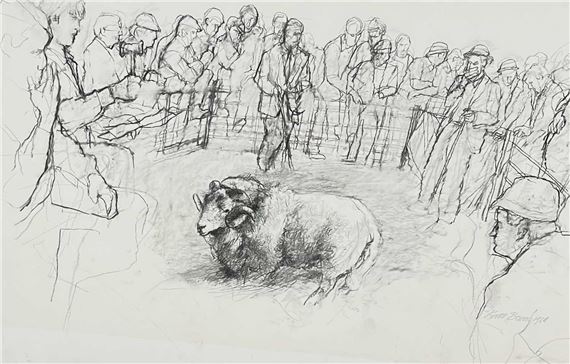 Keith Bowen | The Ram Sale at Hafod-y-Llan (1989) | MutualArt