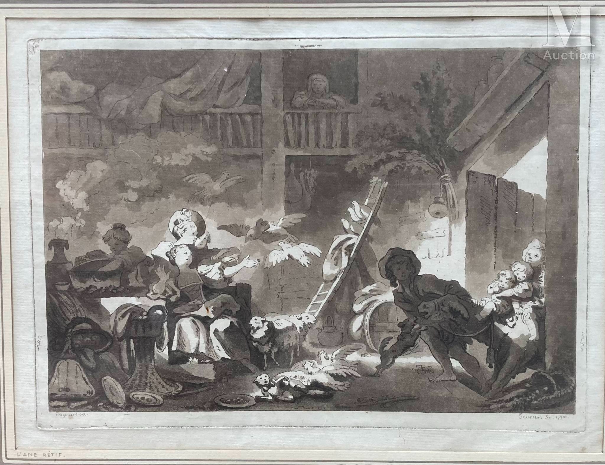 Jean-Honoré Fragonard | L'âne rétif ou La cour de ferme | MutualArt