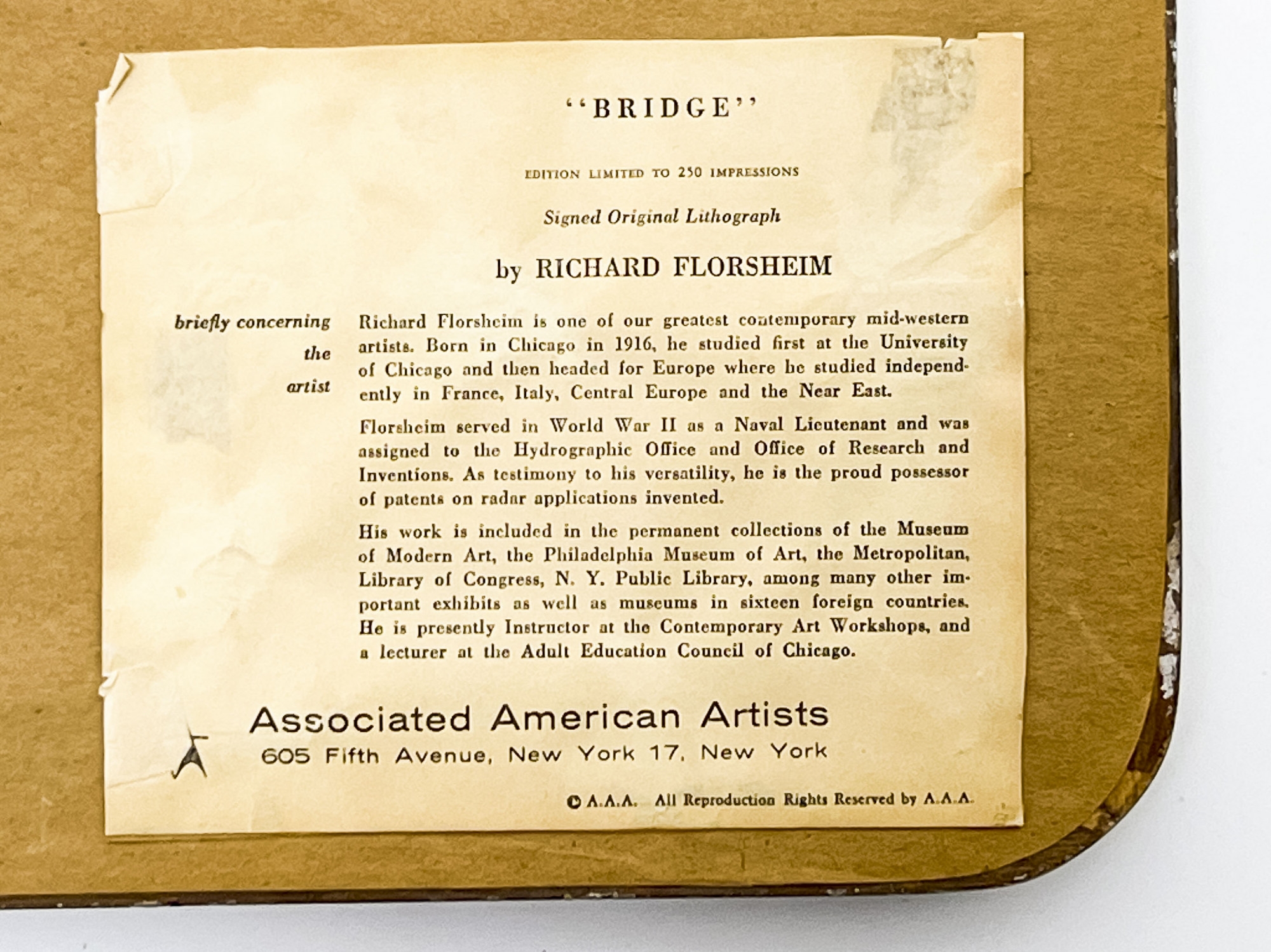 Richard Florsheim | Bridge | MutualArt