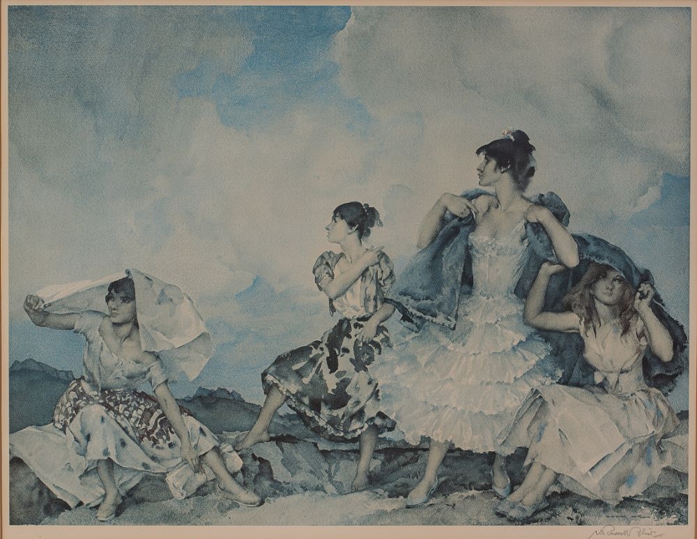 William Russell Flint | New Model Inspecting Drawings of her ...