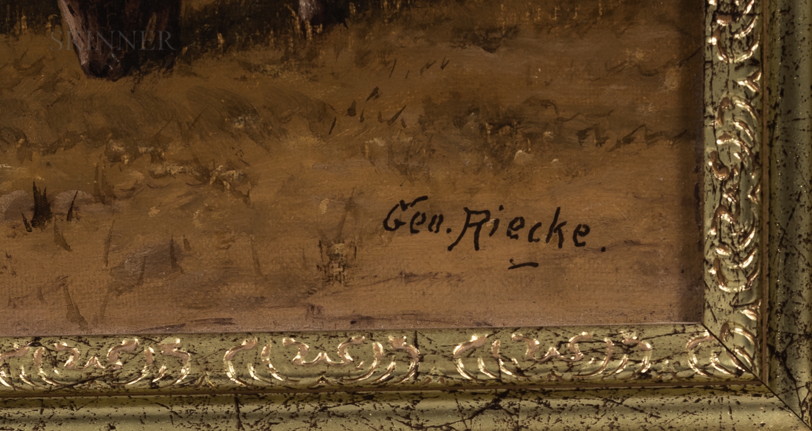 George Riecke | Sheep and Lamb in a Misty Landscape | MutualArt