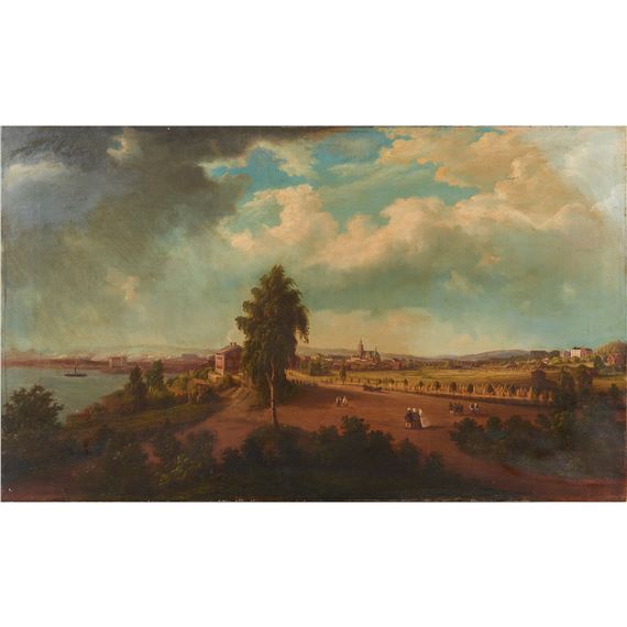 Alexander Robertson | View of Albany from North with Robert Fulton's ...