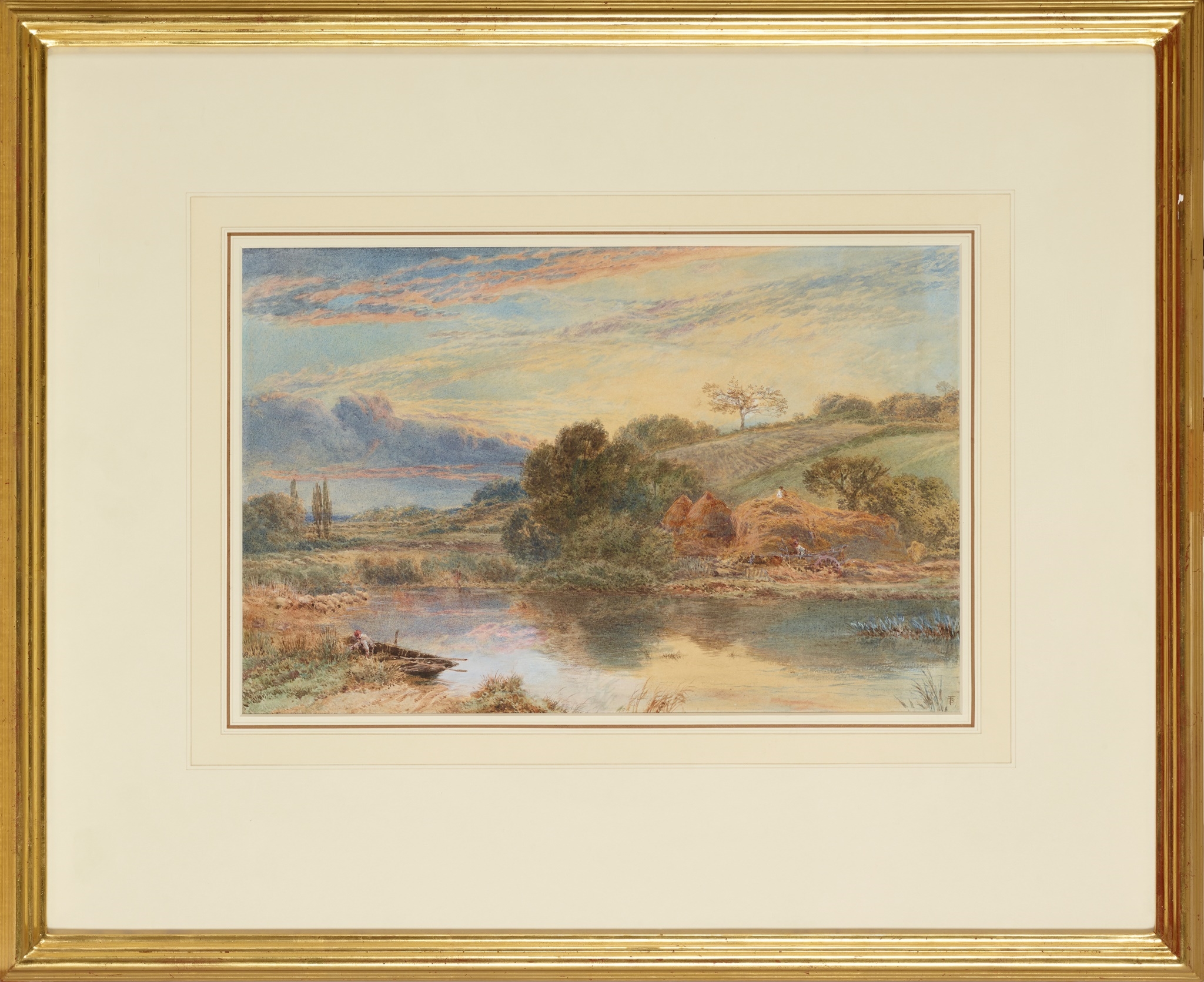Myles Birket Foster | HARVESTING AT SUNSET | MutualArt