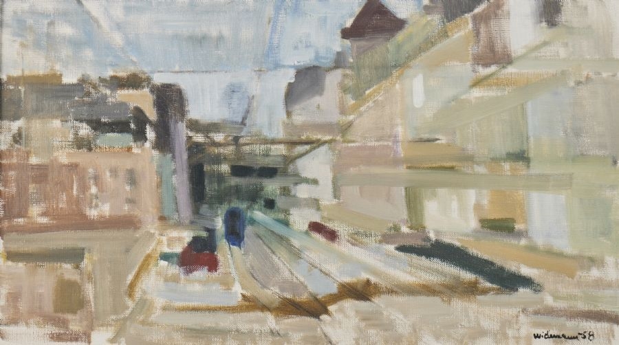Harry Wichmann | Town scene (1958) | MutualArt