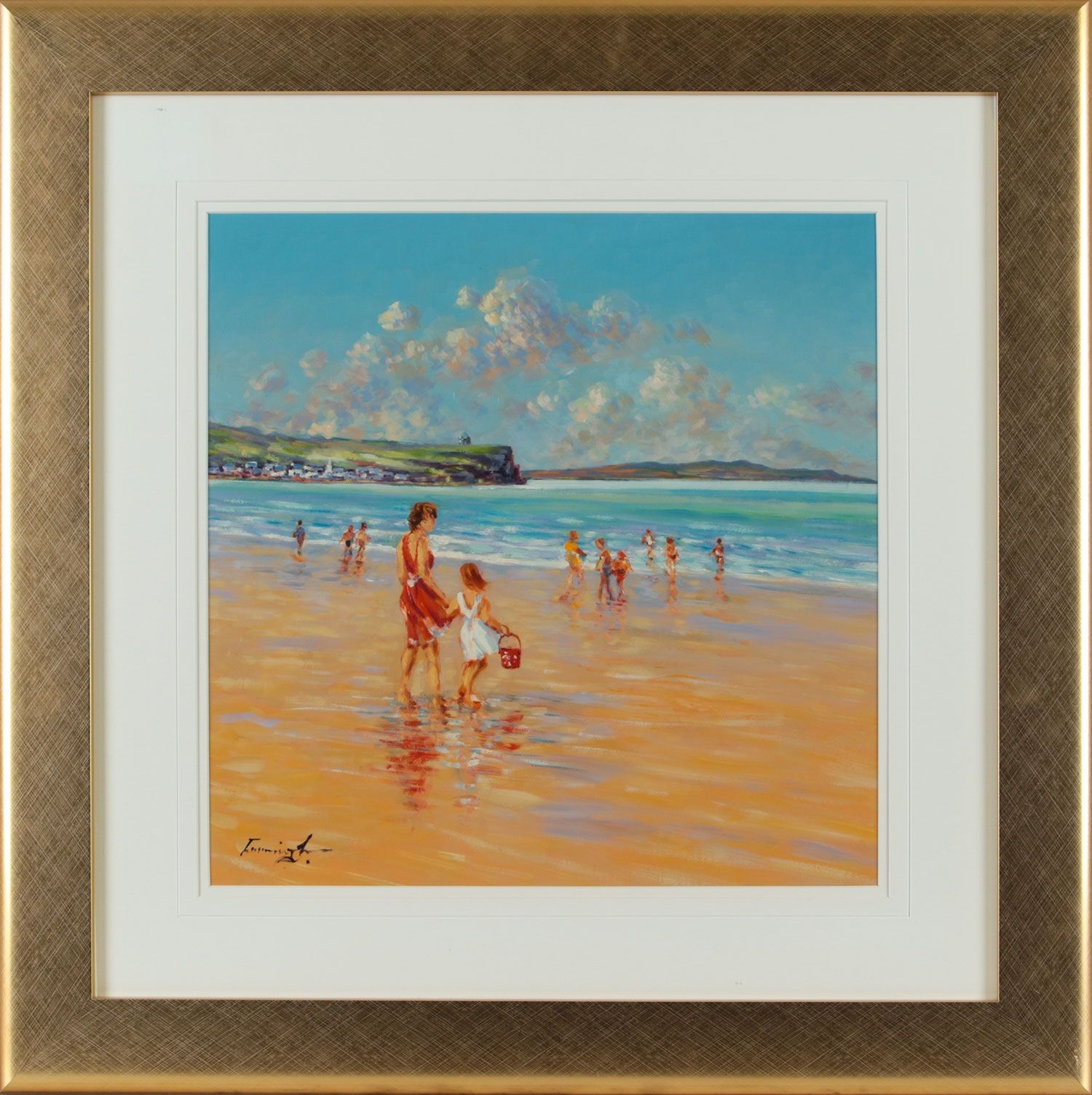 William Cunningham | MOTHER AND DAUGHTER ON THE BEACH AT PORTSTEWART ...