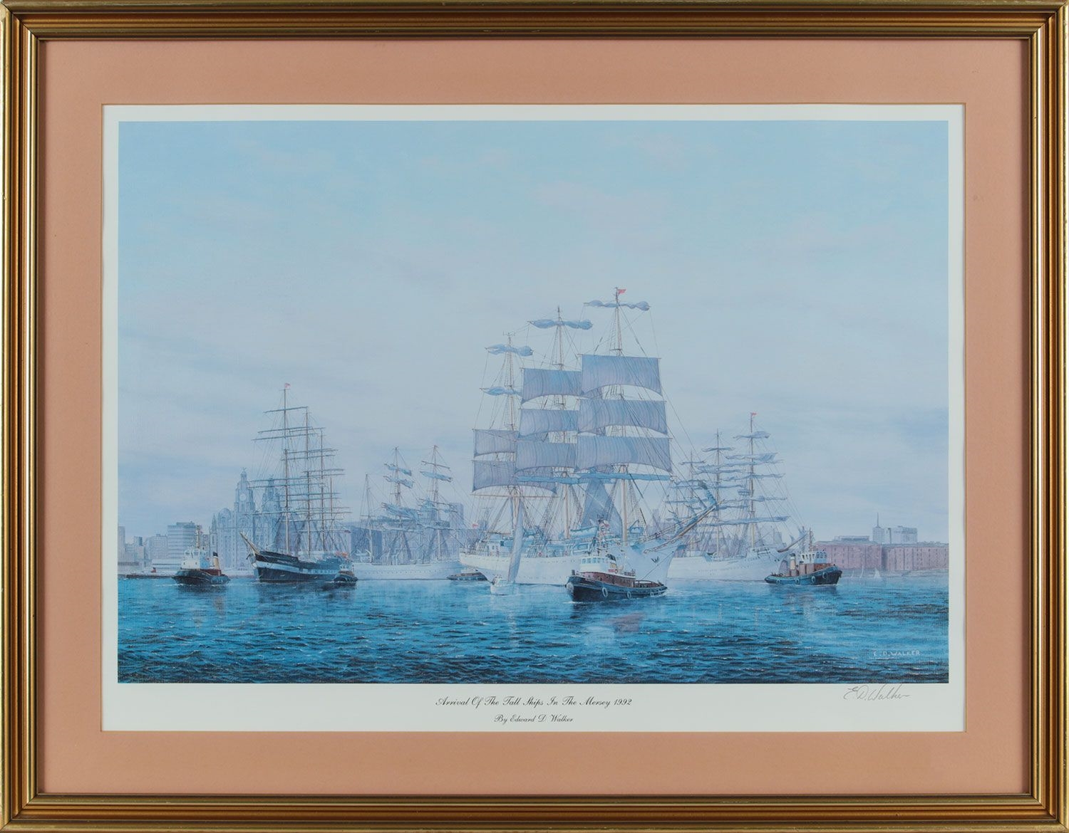 Edward D Walker | ARRIVAL OF THE TALL SHIPS IN THE MERSEY | MutualArt