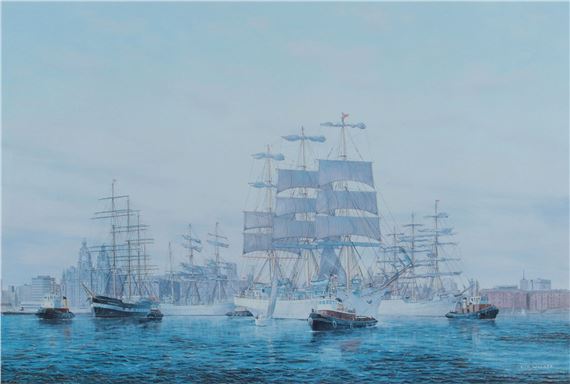 Edward D Walker | ARRIVAL OF THE TALL SHIPS IN THE MERSEY | MutualArt