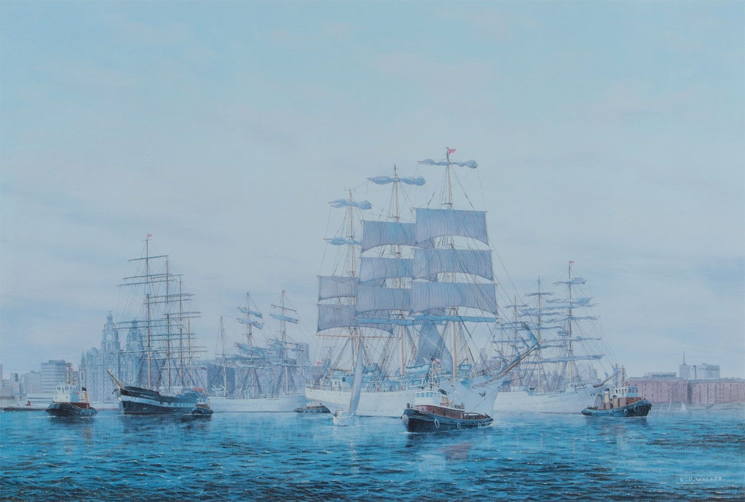 Edward D Walker | ARRIVAL OF THE TALL SHIPS IN THE MERSEY | MutualArt