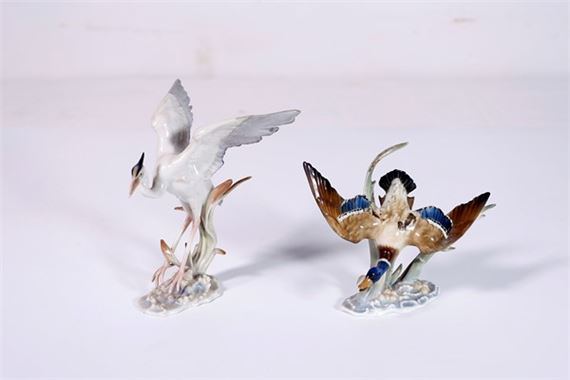 German School, 20th Century | A mallard and a stork | MutualArt