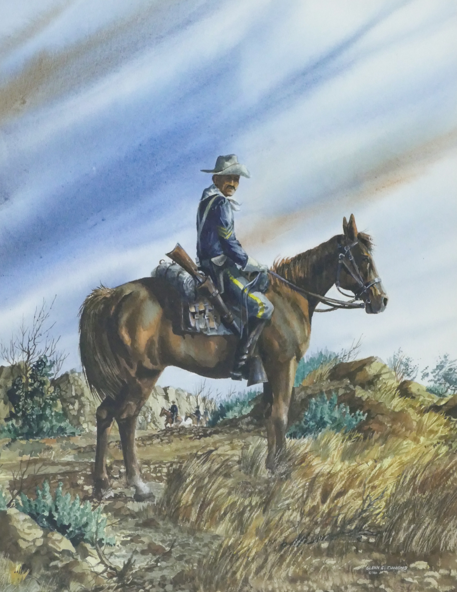 Glenn E. Emmons | Cowboy on Horseback (1980) | MutualArt