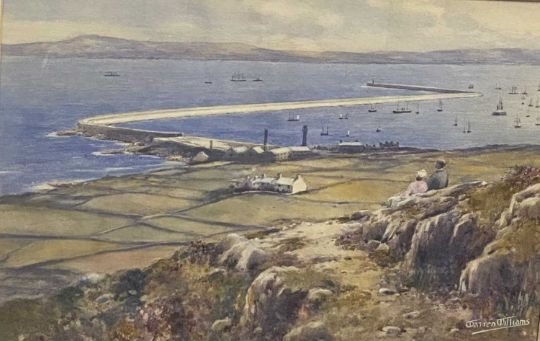 Warren Williams | Expansive hilltop view of Holyhead Harbour with ...