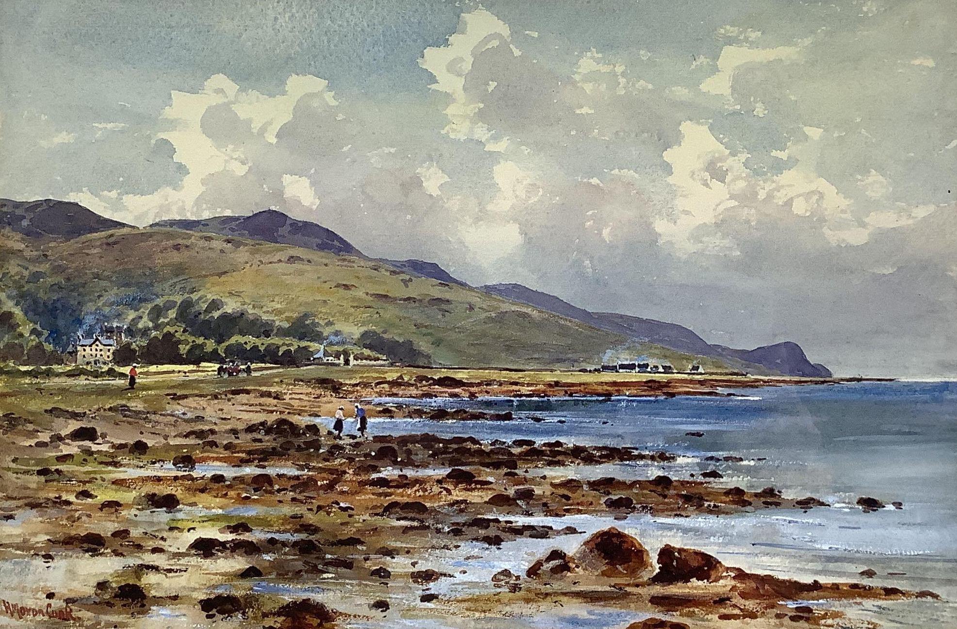 Herbert Moxon Cook | Coastal landscape with rocky shoreline | MutualArt