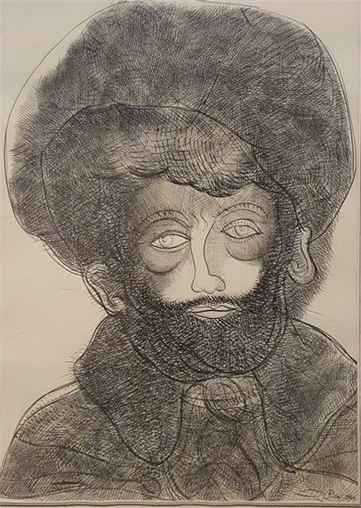 Sacha Putov | Portrait of a Rabbi with a Schtreimel (1986) | MutualArt