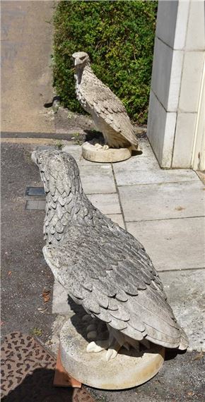 Austin And Seeley | A PAIR OF COMPOSITION STONE EAGLE GATE POST FINIALS ...