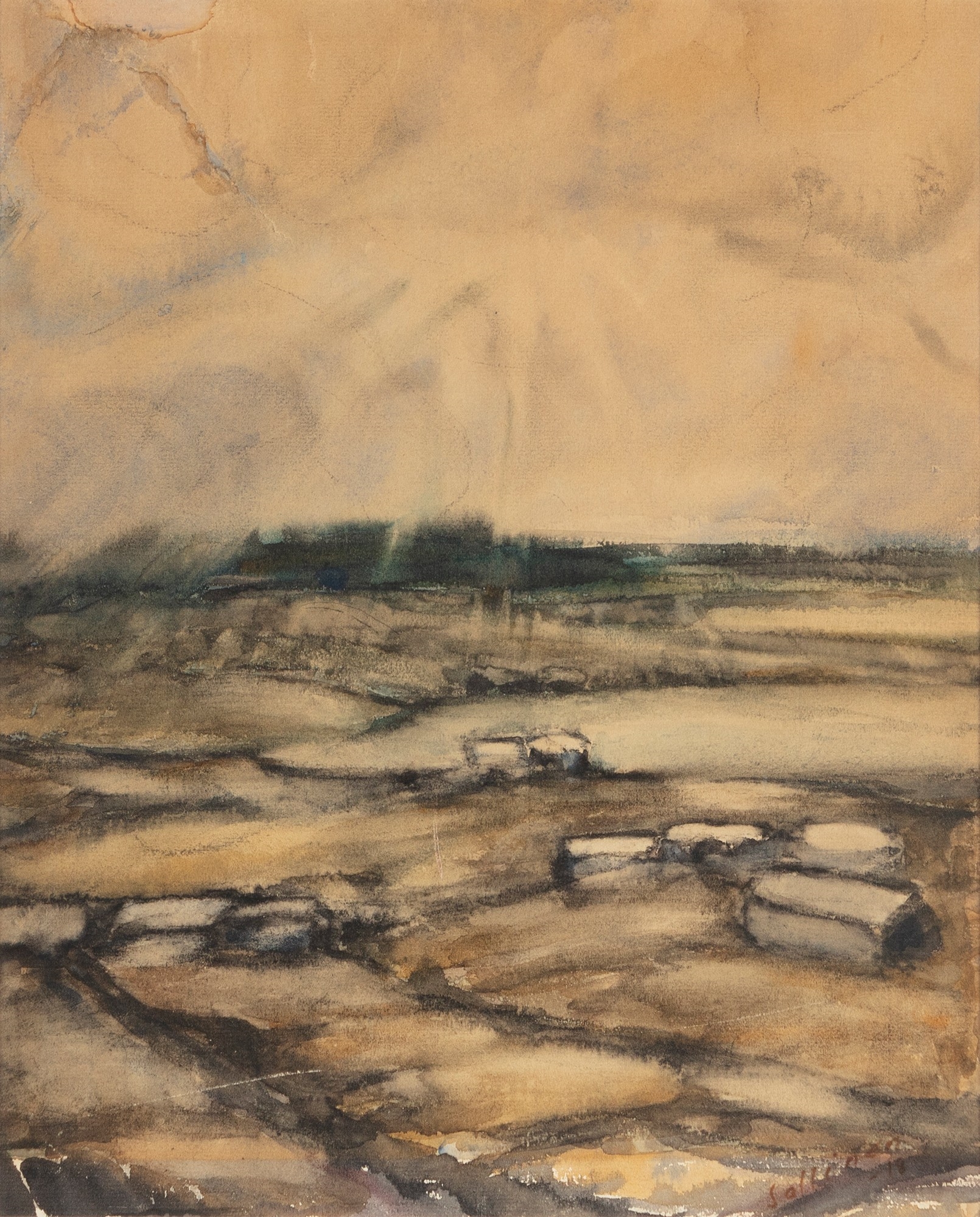 Tyko Sallinen | Landskap med stångande tjurar | MutualArt