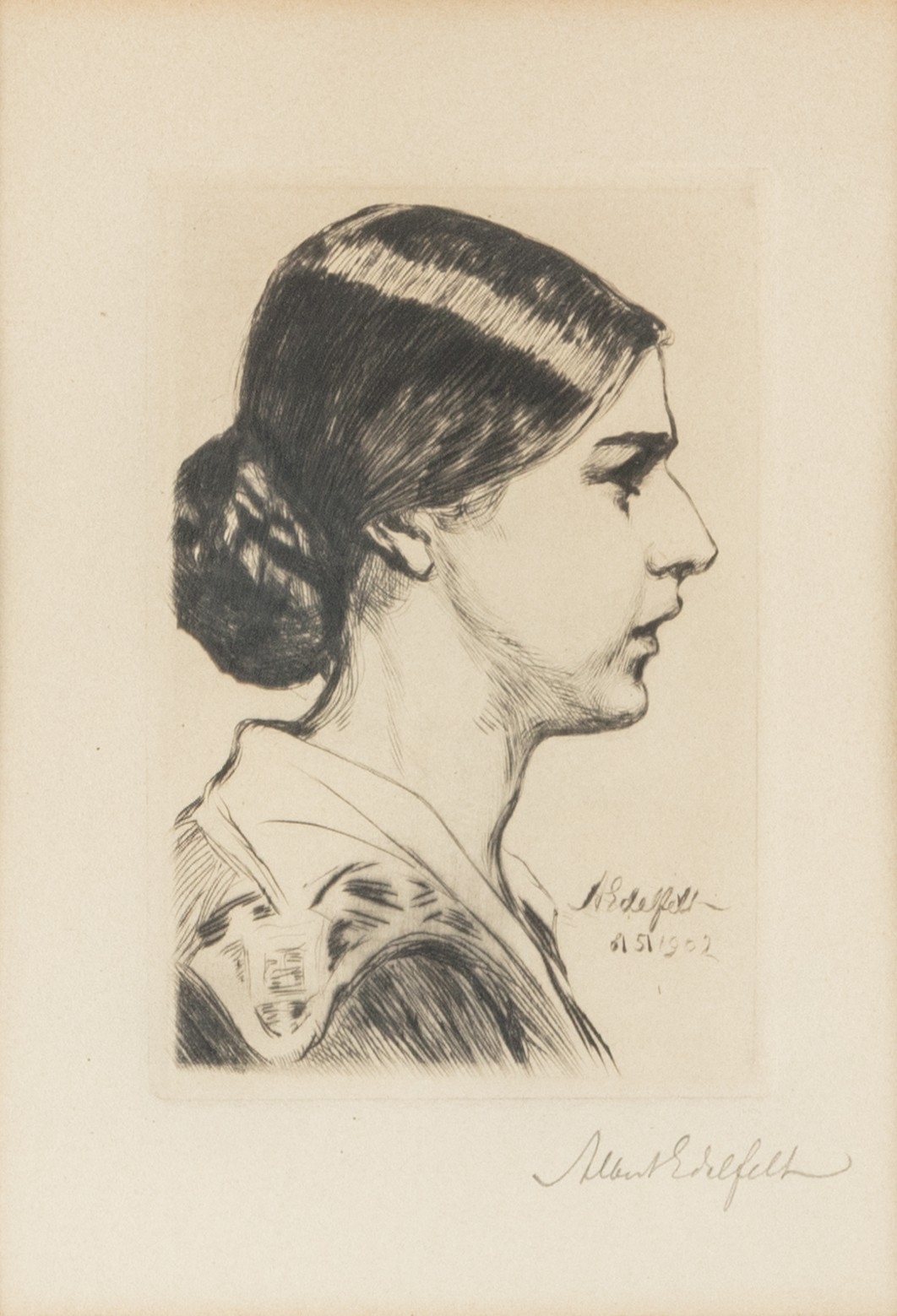 Albert Edelfelt | Portrait of Mrs. Michaëla Pooley (1945) | MutualArt