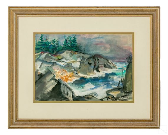 Nicholas Luisi | A New England landscape depicting Squeaker Cove in ...