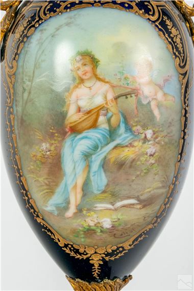 Sèvres Porcelain Factory | Portrait of young woman playing a lute with ...