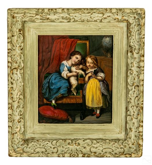 Francesco Beda | Depicts the portrait of two young girls, presumably ...