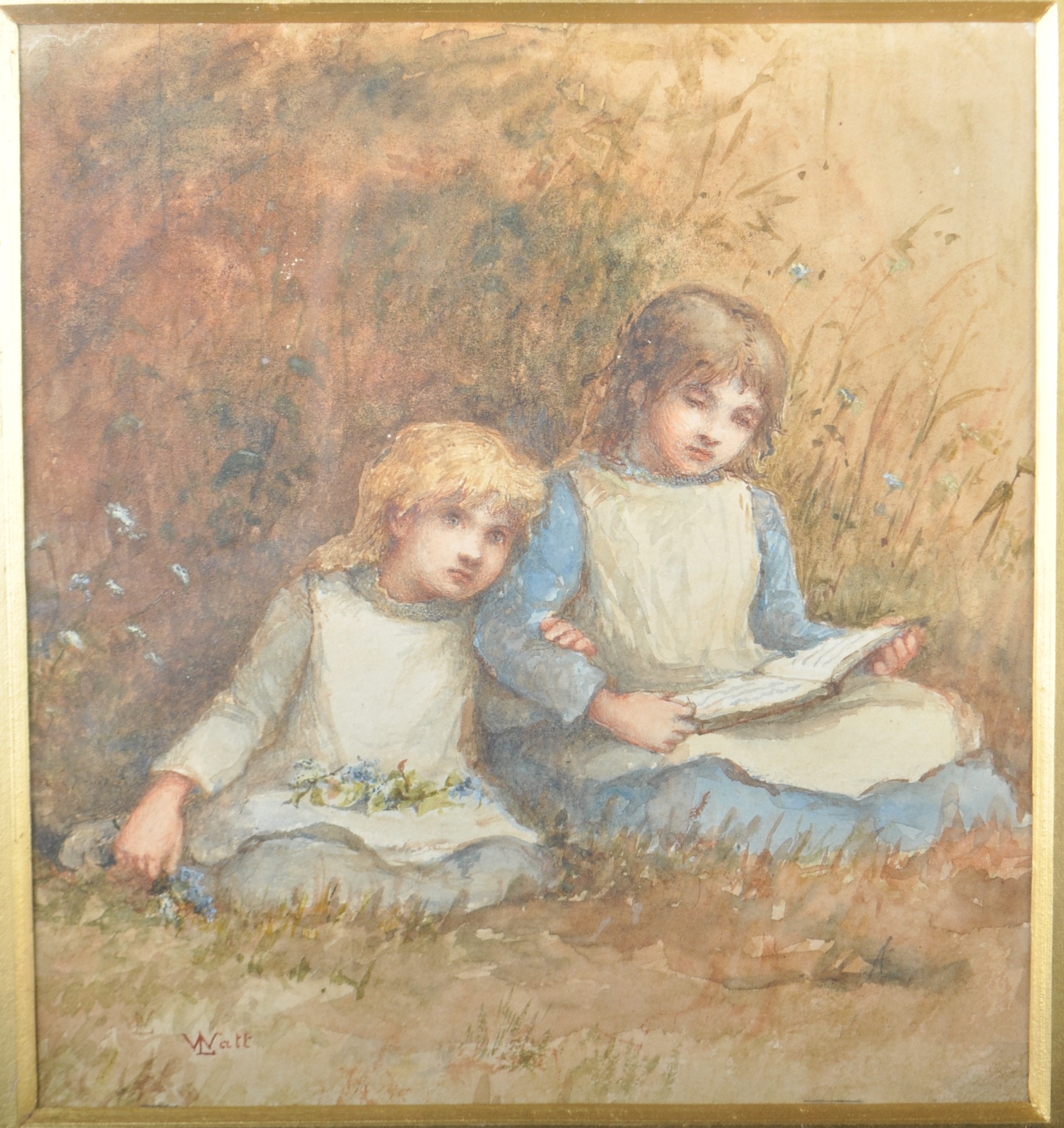 Linnie Watt | Two children reading | MutualArt