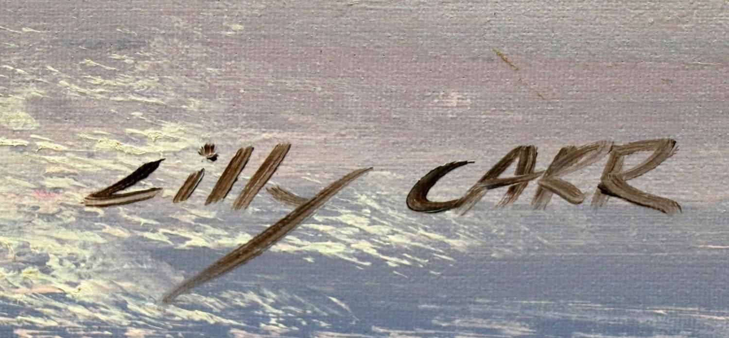 Lilly Carr | Coastal scene with sailboats and light house (1980s ...