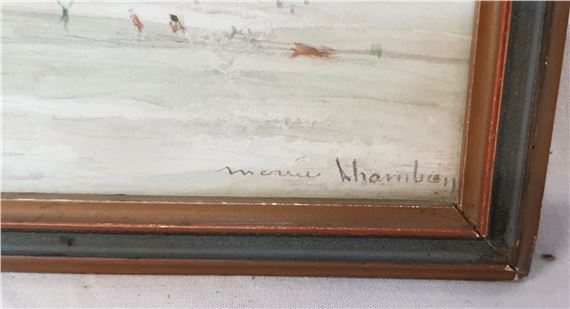 Charles Marius Chambon | Plage animée à marée basse | MutualArt