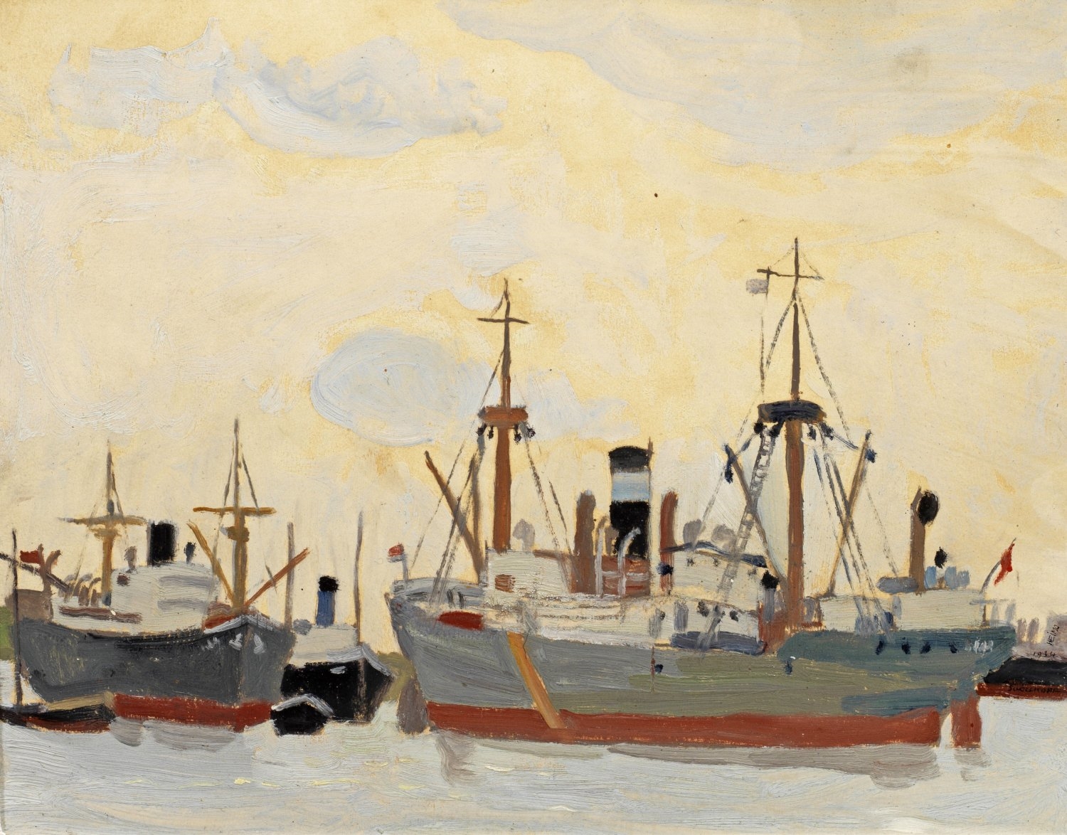 Heimo Schöllkopf | Schiffe im Hamburger Hafen (1934) | MutualArt