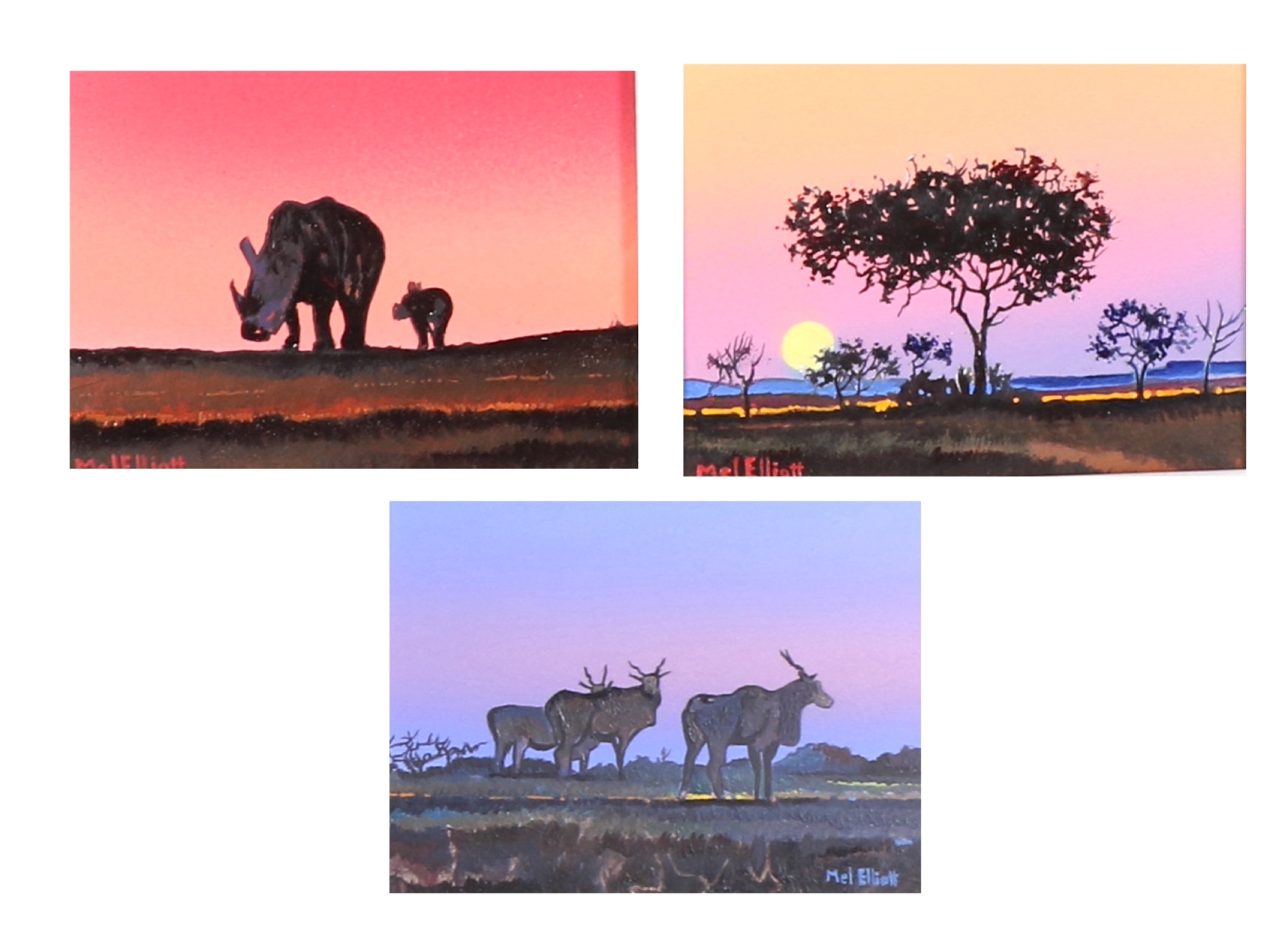 Mel Elliott | ANIMAL PROFILES AT DUSK | MutualArt