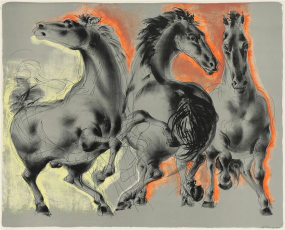 Hans Erni | Composition with horses | MutualArt