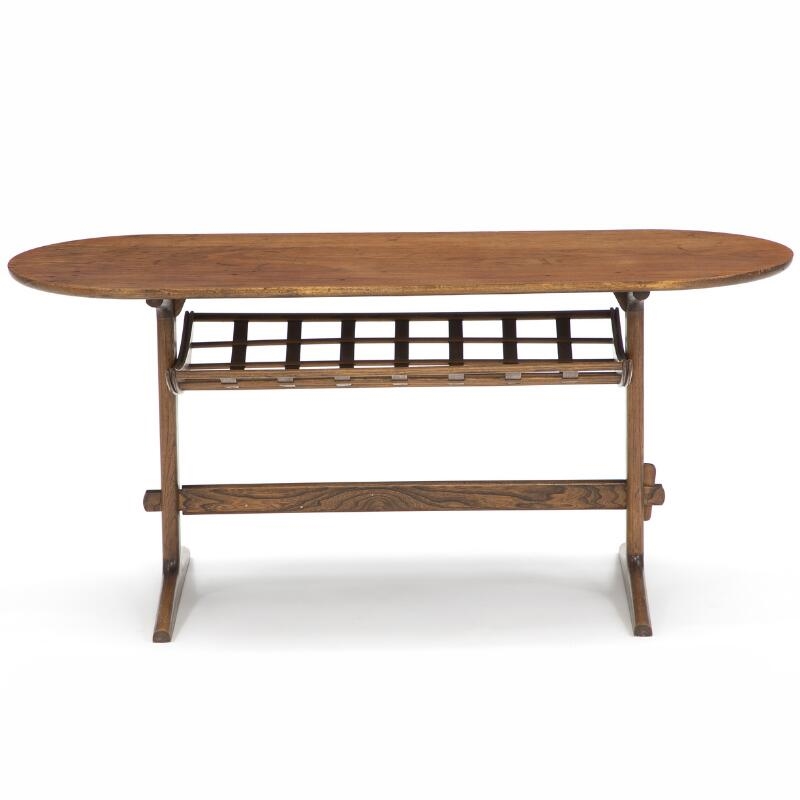 Frits Henningsen | Oval coffee table of stained elm with underlying ...