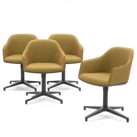 Ronan Bouroullec | Set of four swivel chairs with base of aluminium ...