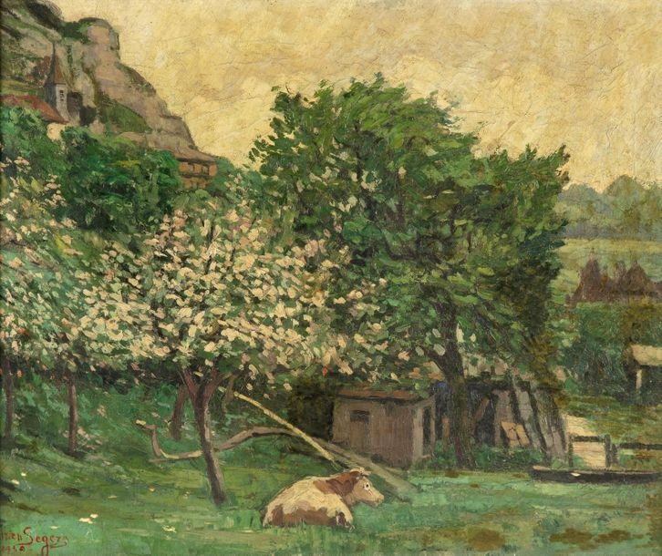 Adrien Segers | Le pommiers en fleur Huile sur isorel signée en bas à ...