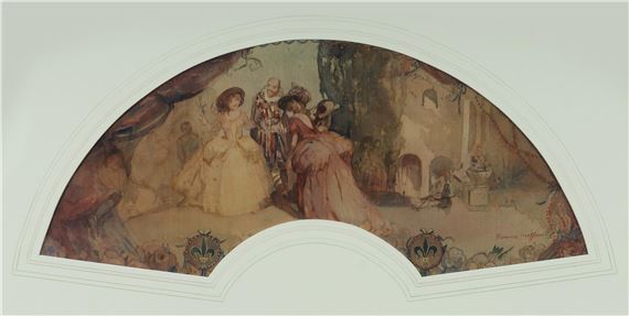 Florence Mofflin | The Meeting - a Silk Fan (1923) | MutualArt