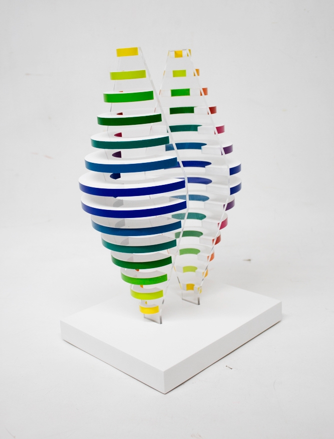 Martha Boto | Demi cones avec anneaux de couleur (1975) | MutualArt